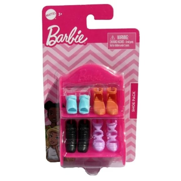 Barbie | Toys | Barbie Doll Shoe Pack4 Pairs Of Doll Shoes With Shoe ...